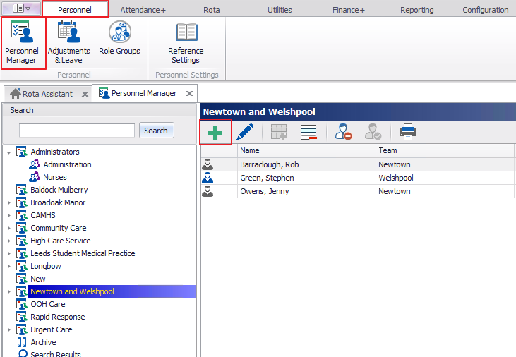 Creating a Personnel Record